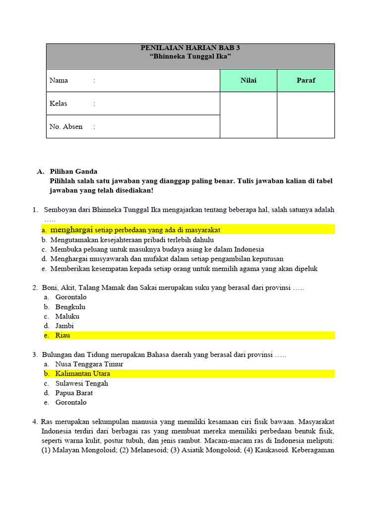 Latihan Soal Bab 3 | PDF