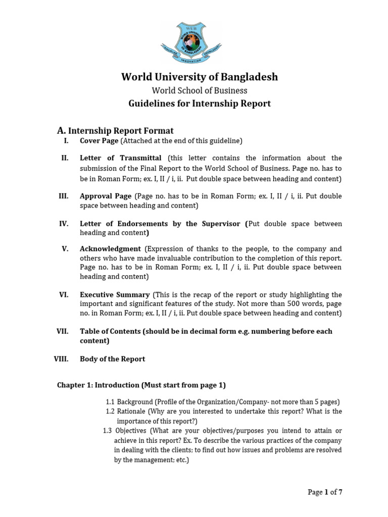 Updated Internship Guidelines and Report Format | PDF