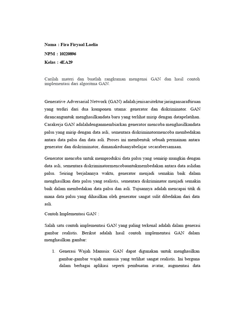 Fira Firyaal Laelia - 11220896 - 4EA29 - LA 1 | PDF