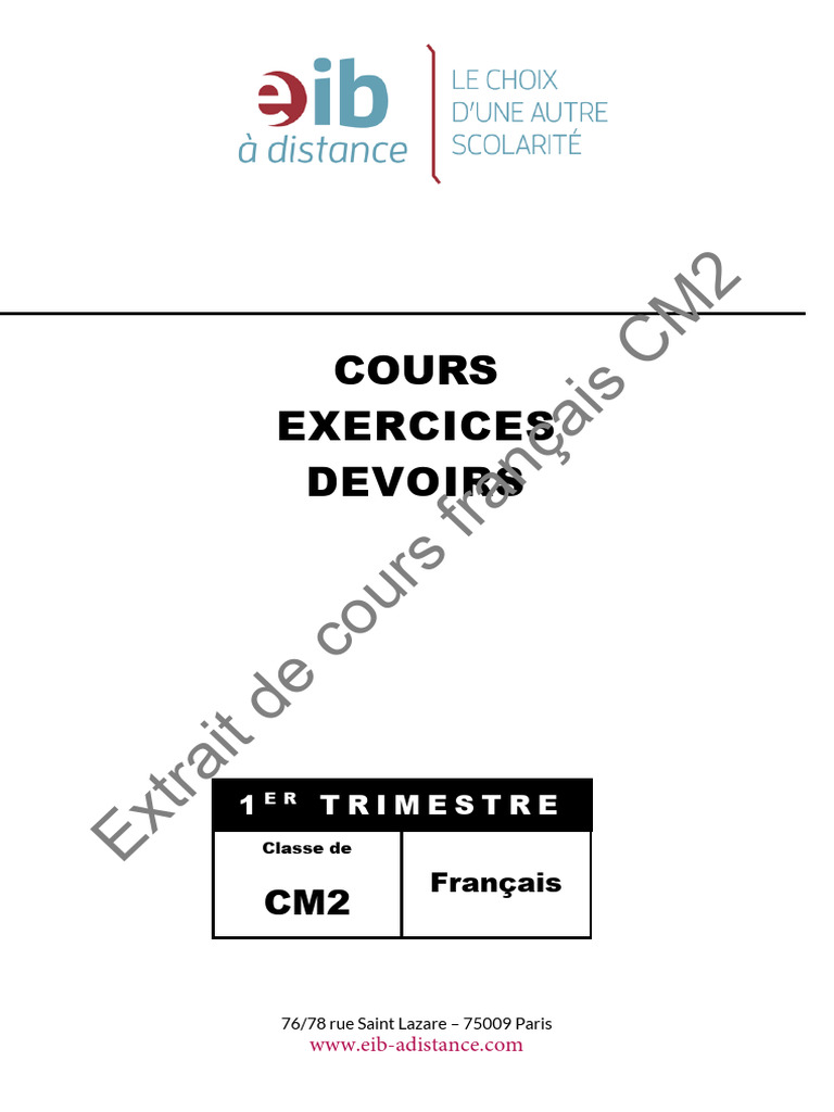 Extrait de Cours CM2 Francais | PDF