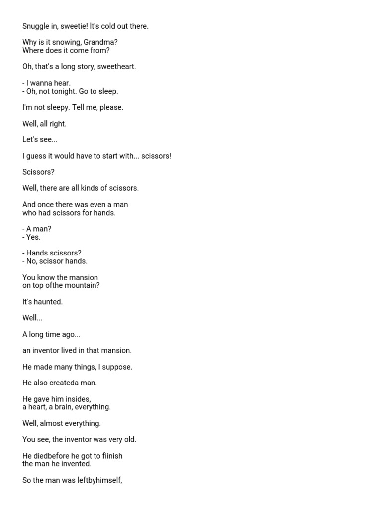 Edward Scissorhands-English | PDF