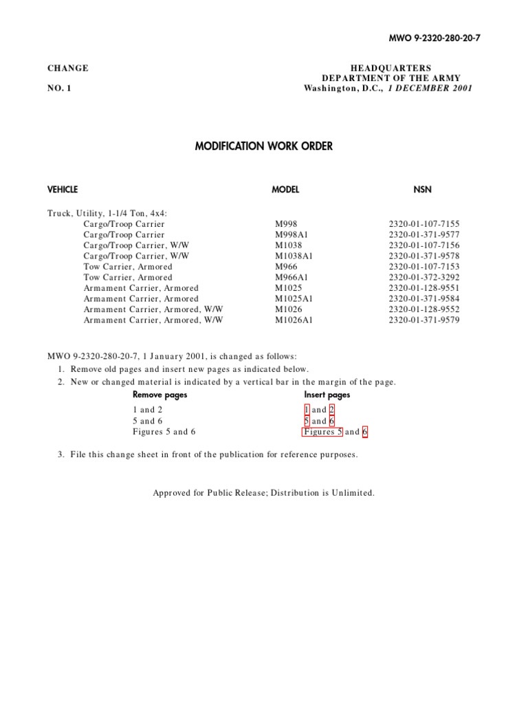 MWO 9-2320-280-20-7 | PDF