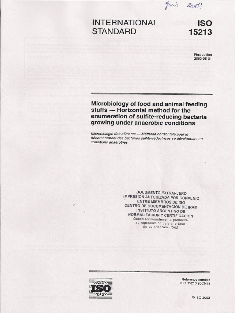 ISO 15213 - Sulfite Reducing Bacteria | PDF