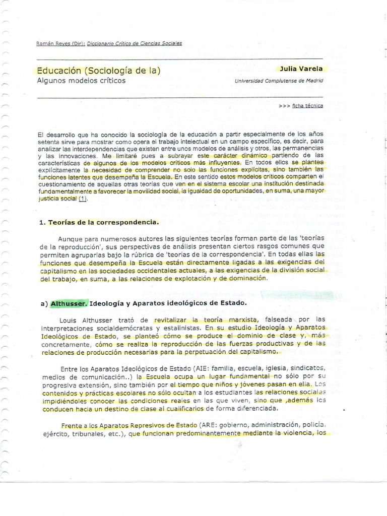 Julia Varela - Teorias Criticas | PDF