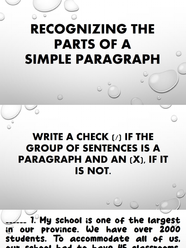 Understanding Simple Paragraph Structure | PDF