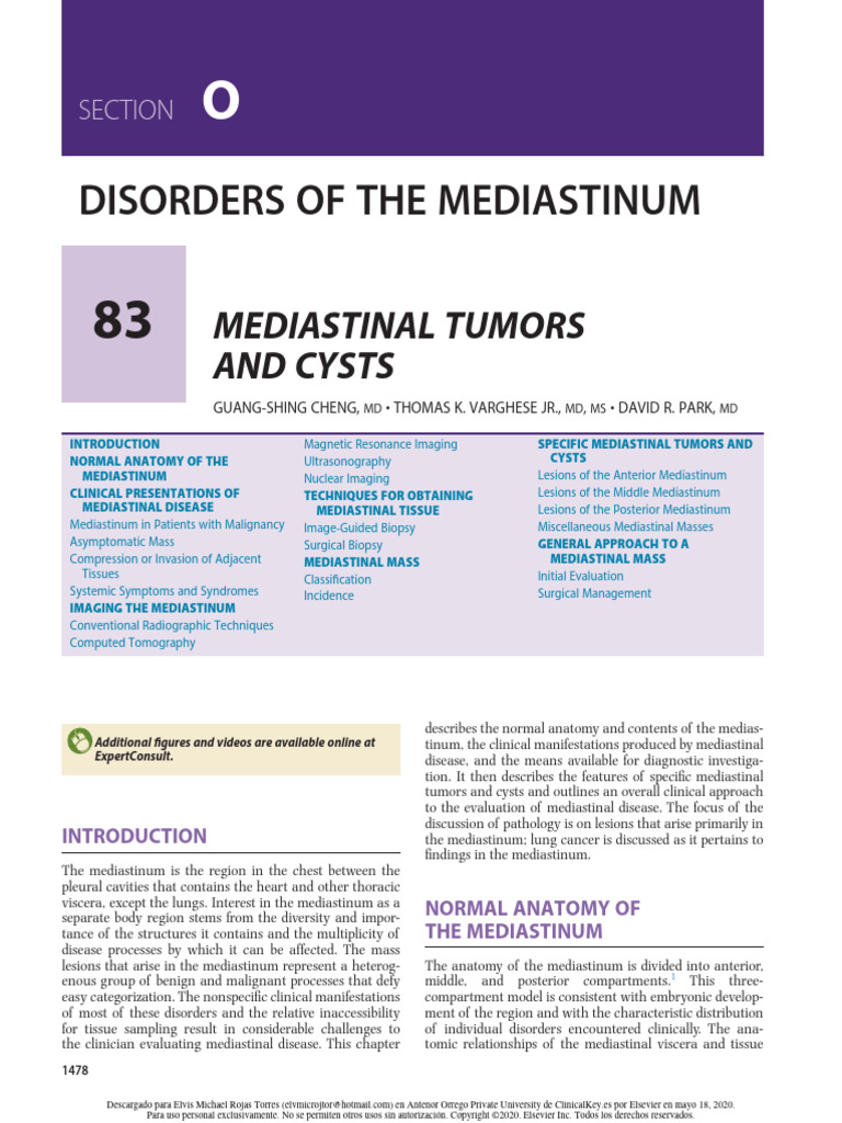 Mehu107 - U3 - t1 - Mediastinals Tumors and Cysts | PDF | Medical Imaging | Magnetic Resonance ...