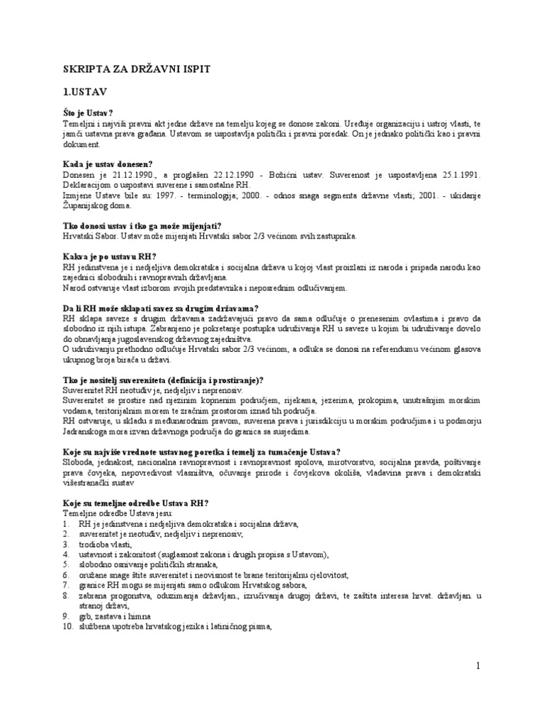 Skripta Za Drzavni Ispit | PDF