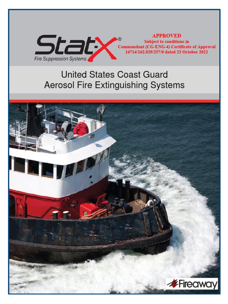 PN 19402 Stat X Pre Engineered Aerosol Fire Suppression DIOM USCG ...