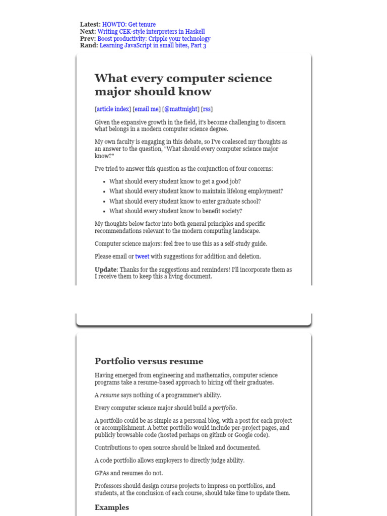 What Every Computer Science Major Should Know | PDF | Computer ... What Every Computer Science Major Should Know | PDF | Computer ...