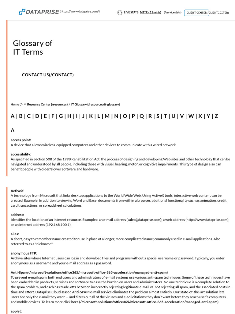 IT Terms Glossary | PDF | World Wide Web | Internet & Web