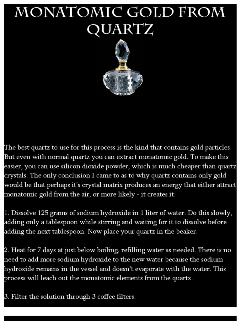 Monatomic Gold From Quartz | PDF