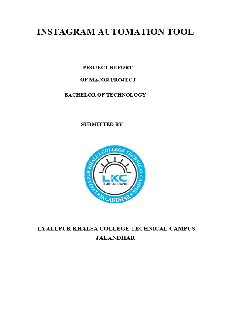 Instagram Automation Tool Project Report | PDF