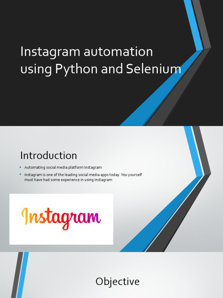 Instagram Automation Using Python And Selenium Pdf Selenium Software World Wide Web