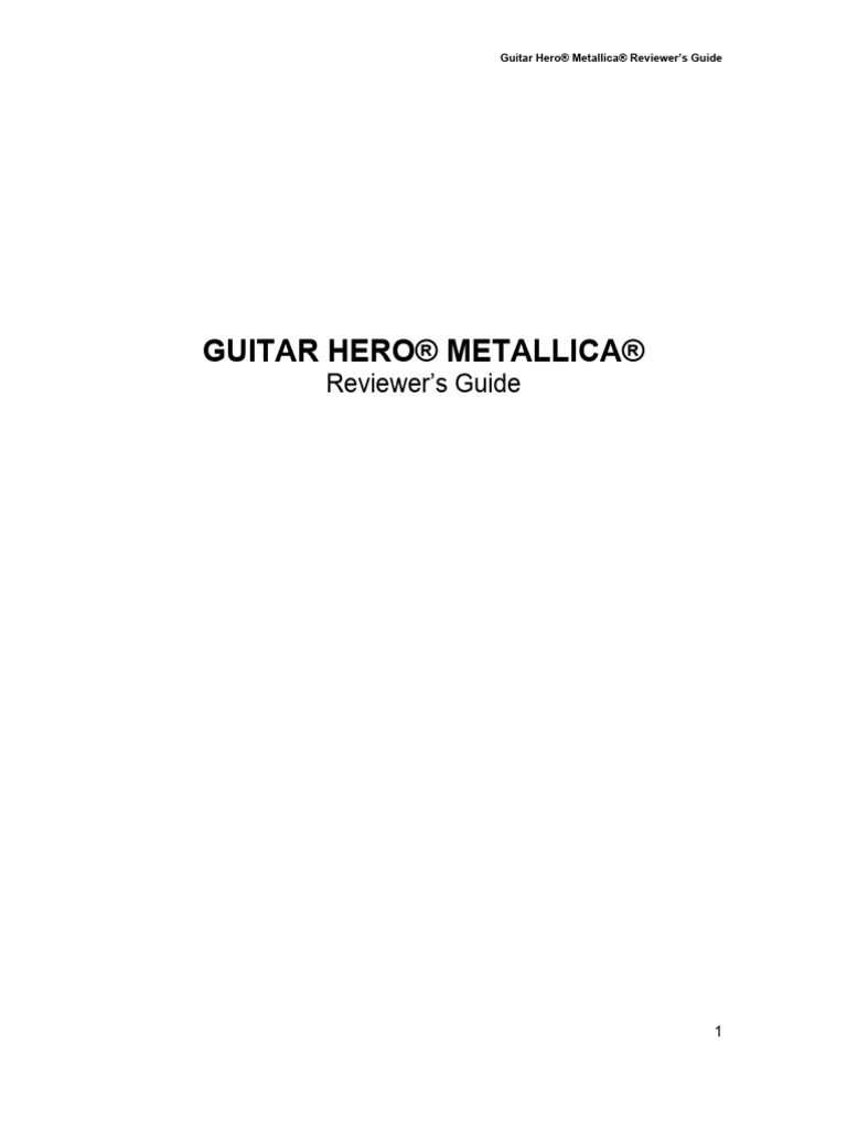Guitar Hero Metallica - Reviewers Guide | PDF