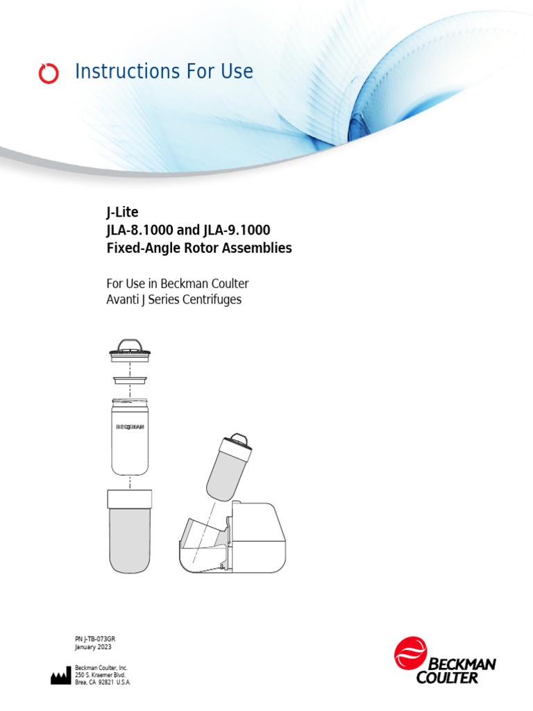 Instructions For Use: J-Lite JLA-8.1000 and JLA-9.1000 Fixed-Angle ...