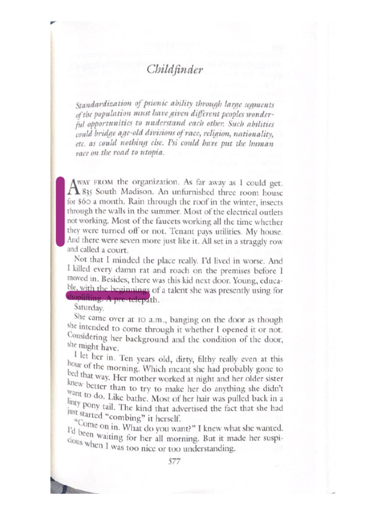 W7 - "Childfinder" by Octavia Butler | PDF
