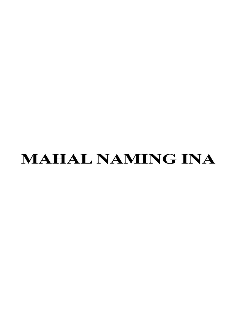 Mahal Naming Ina Lyrics | PDF