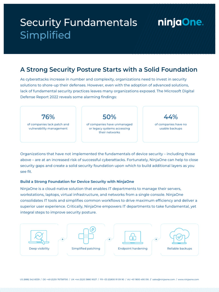 Security Fundamentals Simplified NinjaOne | PDF | Security | Computer ...