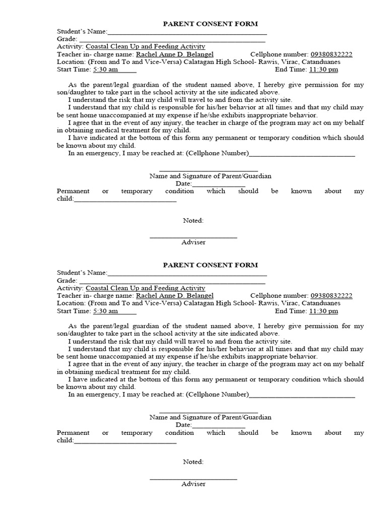 Parent Consent Form | PDF