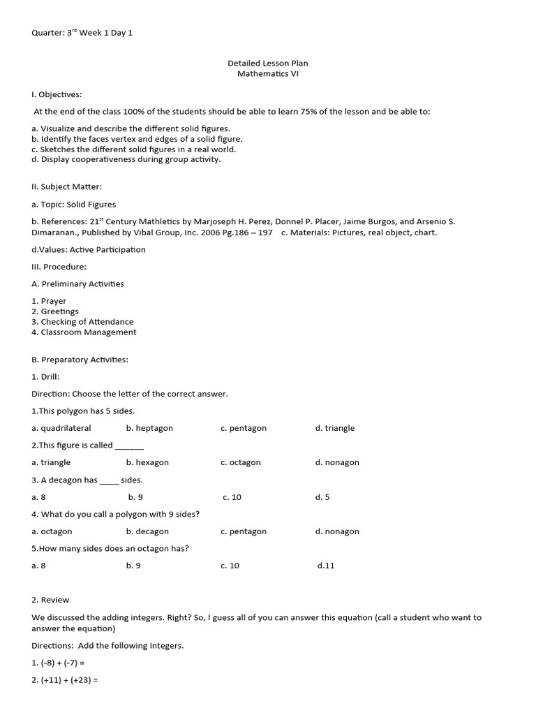 Math 6 3rd Quarter | PDF