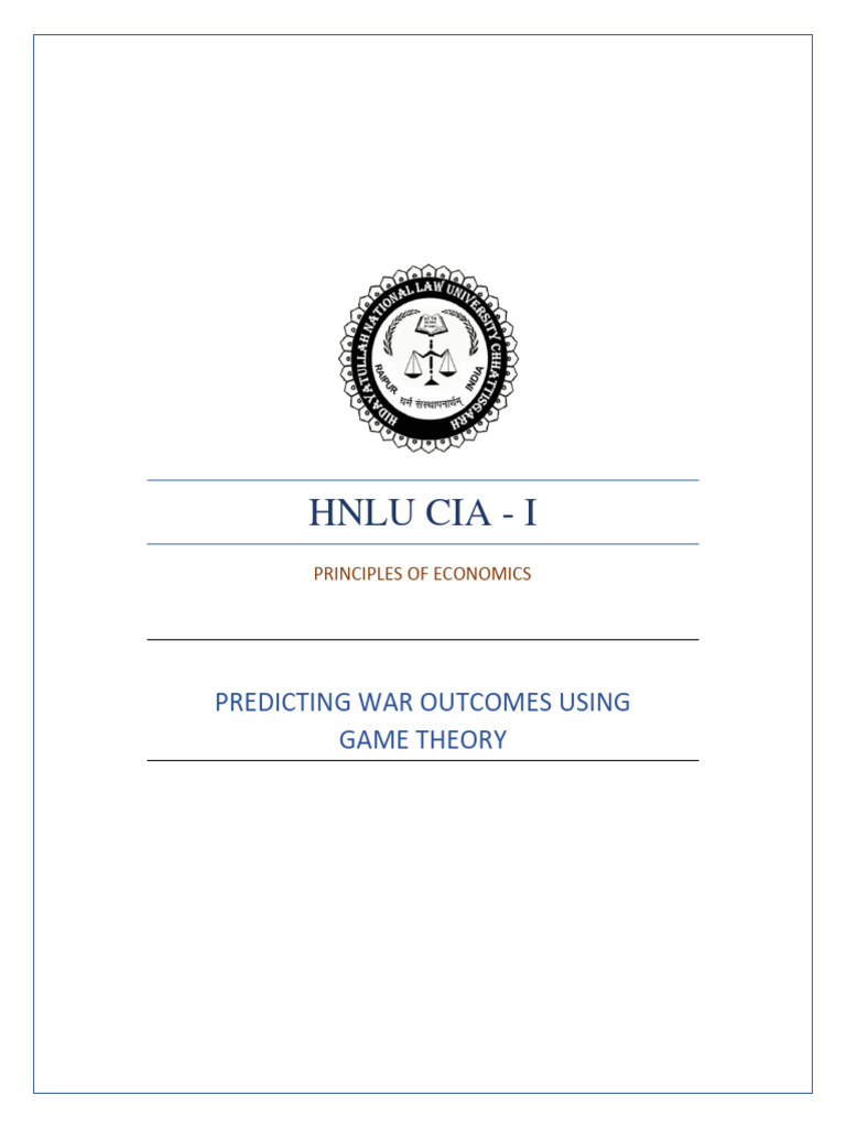 Game Theory in Predicting War Outcomes | PDF | Game Theory ...