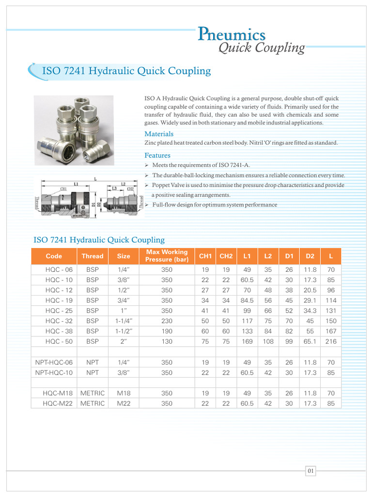 HQC-Hydraulic Quick Coupling CAT 2016 | PDF | Building Engineering | Mechanical Engineering