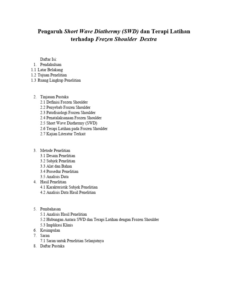 SWD & Latihan untuk Frozen Shoulder | PDF