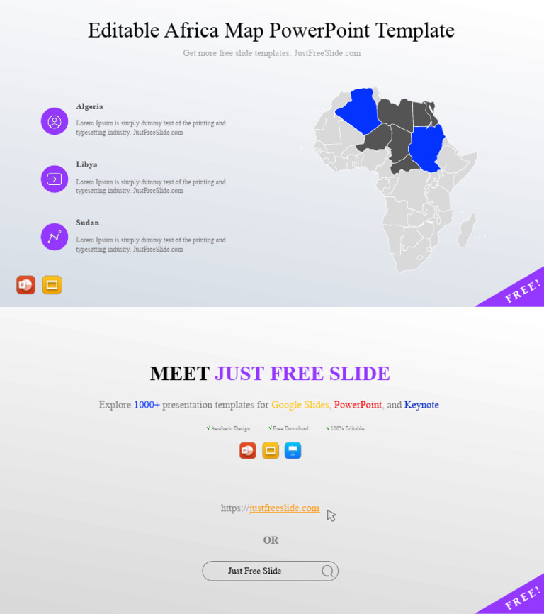 Editable Africa Map PowerPoint Template | PDF