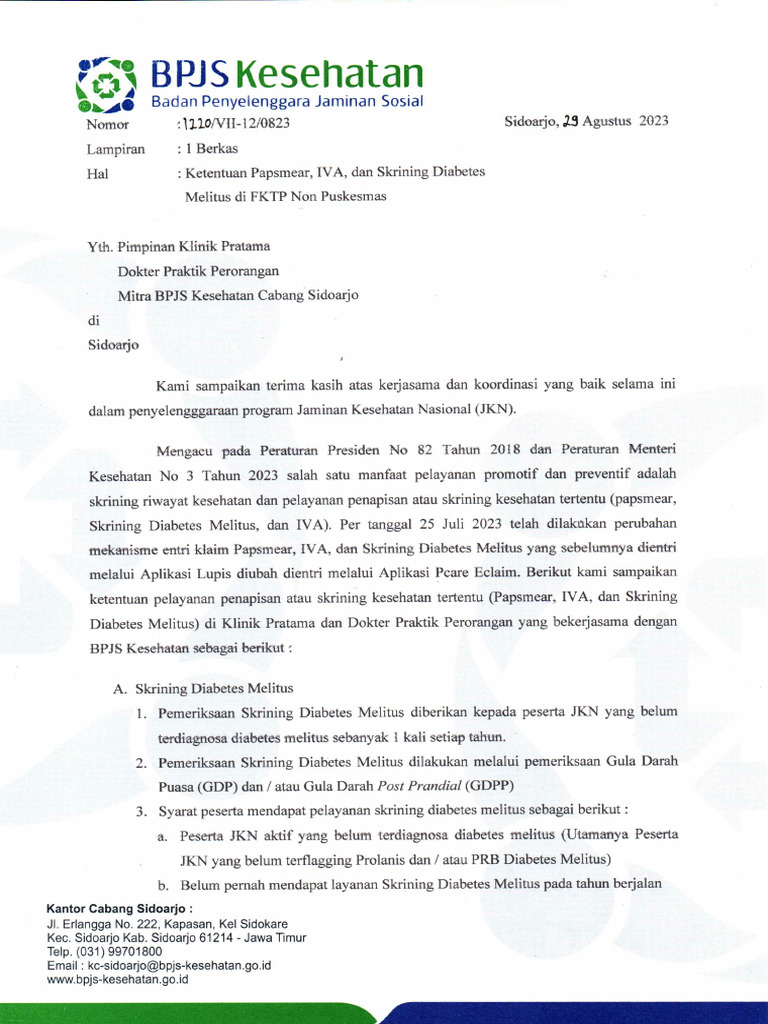 1220 Klinik DPP Papsmear Skrining DM Iva | PDF