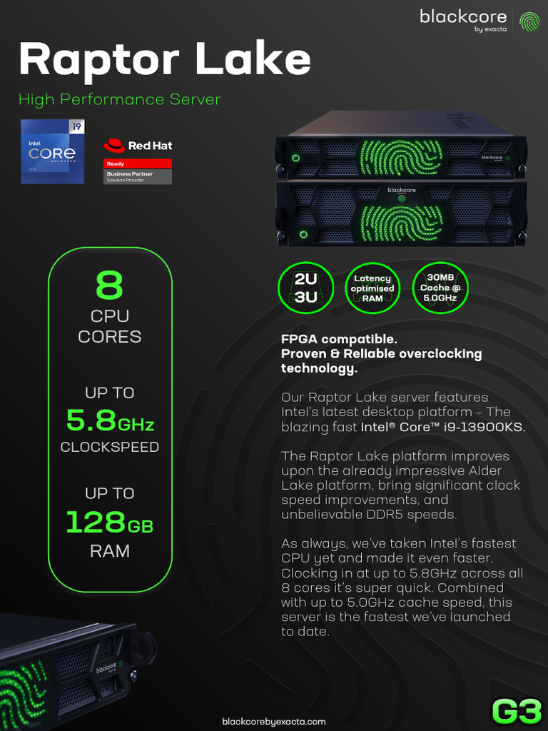 Blackcore Raptor Lake Spec Sheet | PDF | Electronics | Computer Engineering