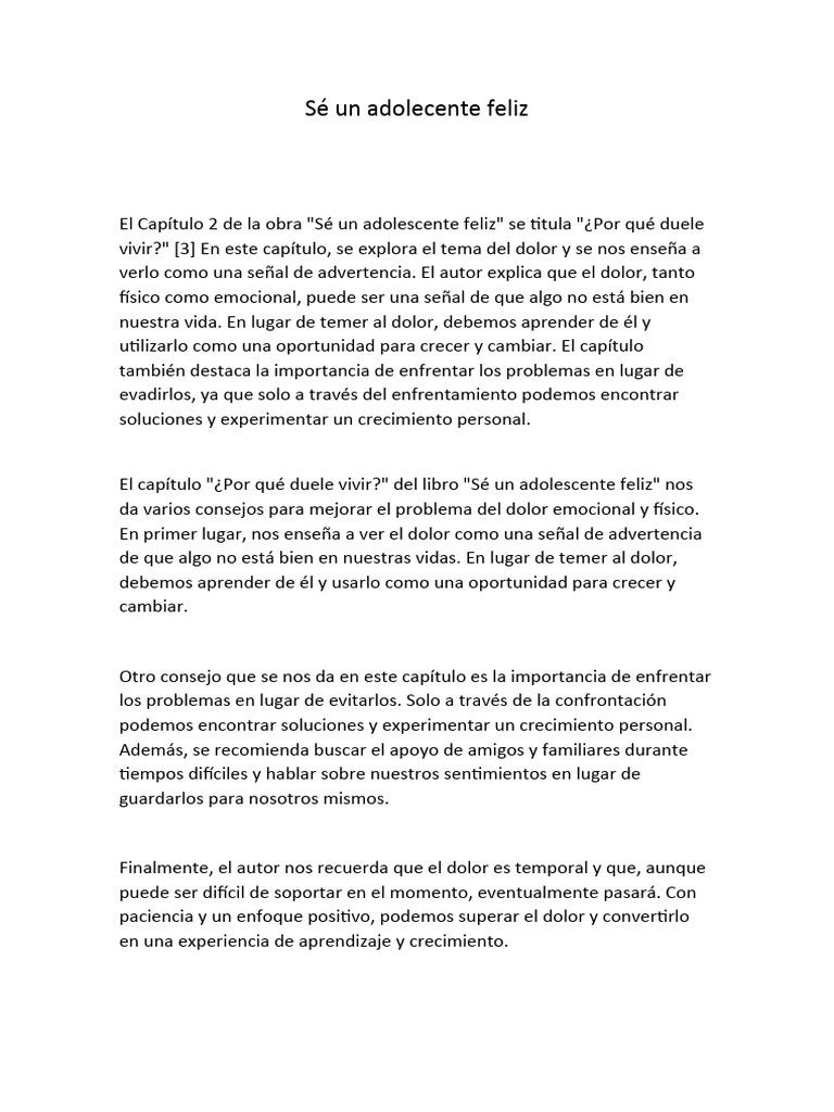 Sé Un Adolecente Feliz | PDF