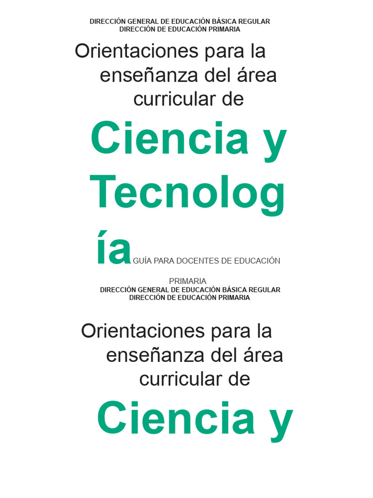 Orientaciones para La Enseñanza Del Área Curricular de Ciencia y Tecnología | PDF