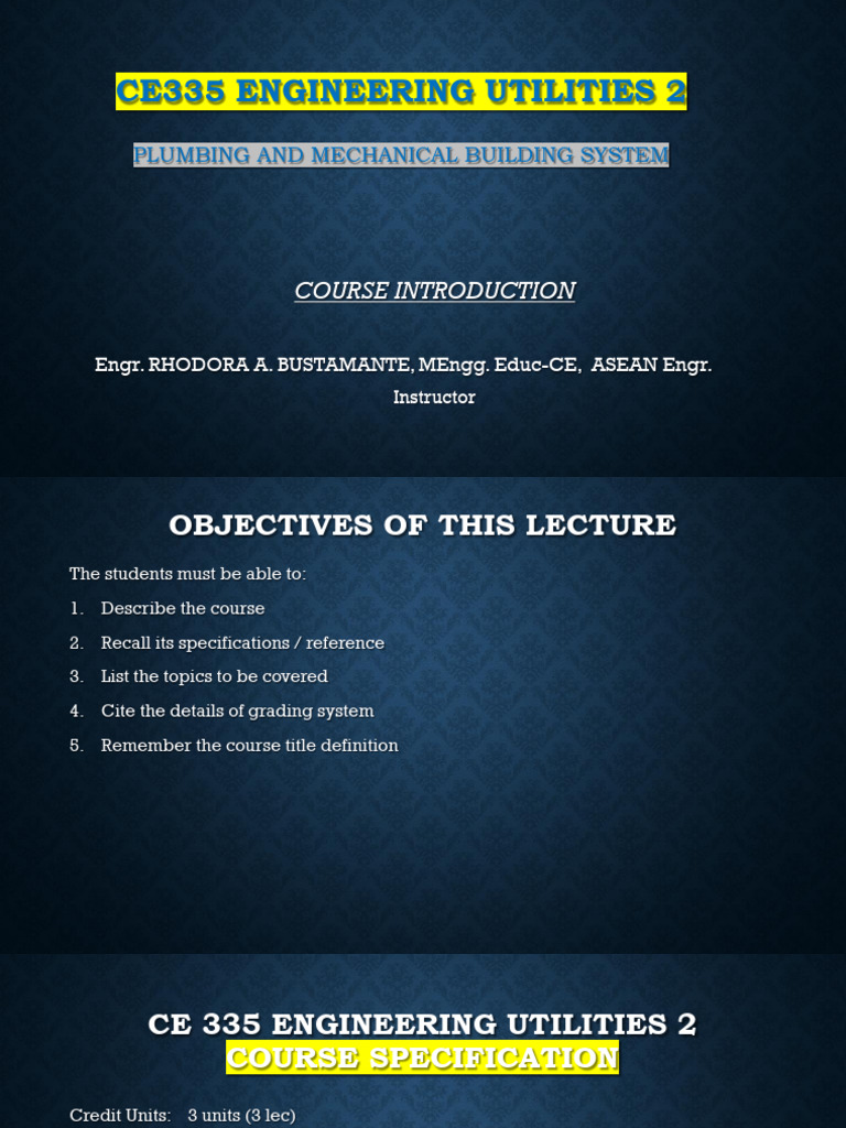 Engineering Utilities Course Guide | PDF | Engineering | System