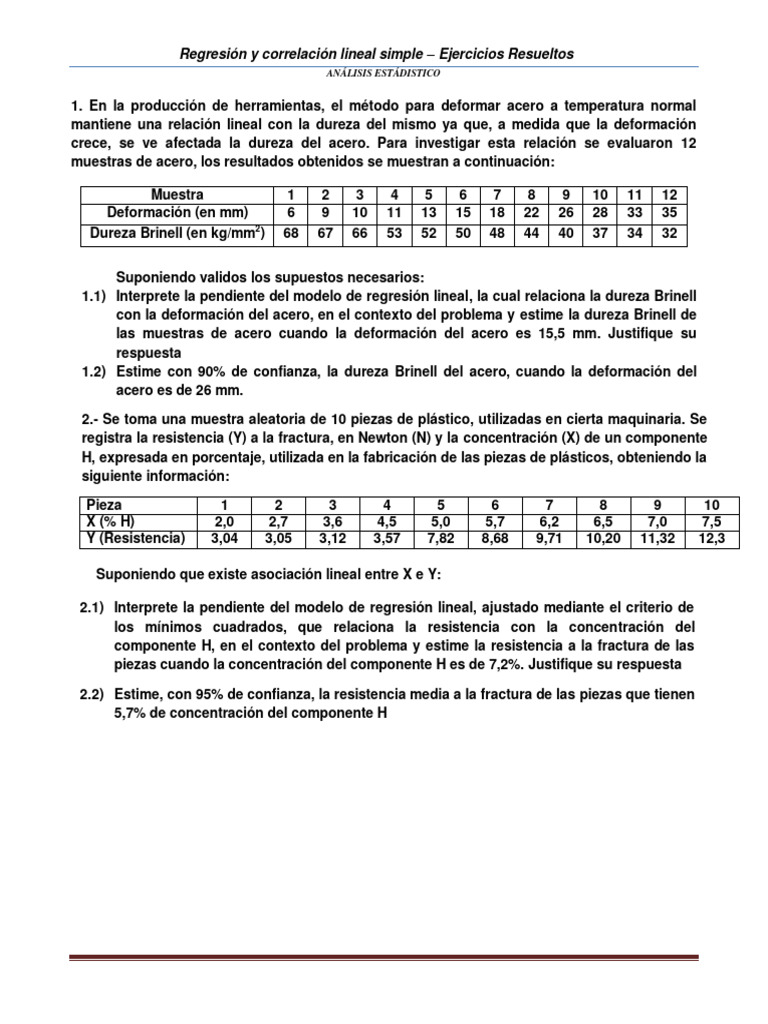 TP N°8 | PDF | Acero | Regresión lineal