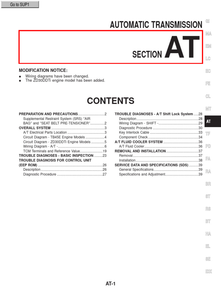 Automatic Transmission: Modification Notice | PDF
