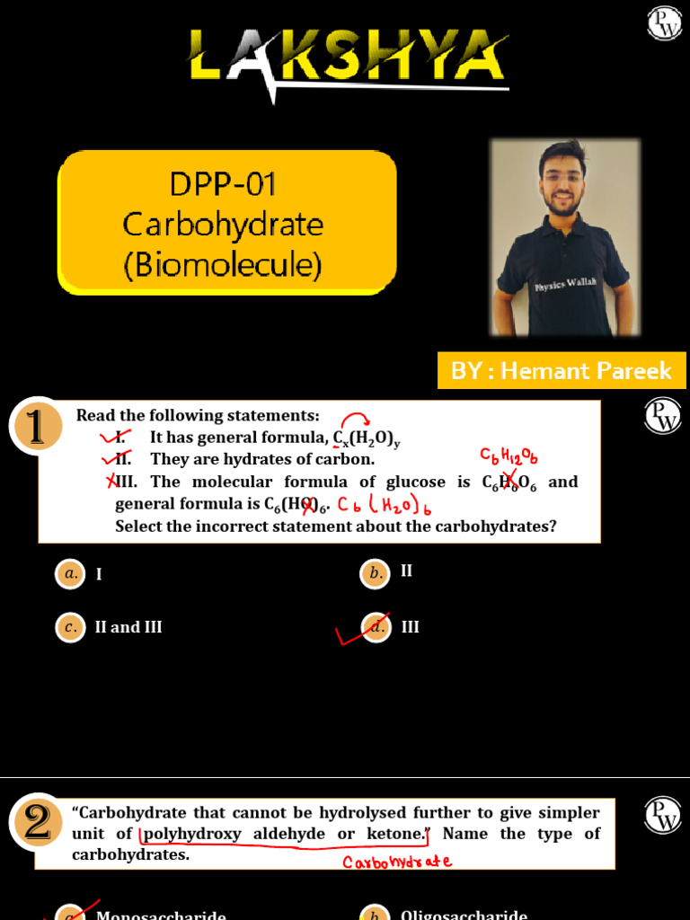 Biomolecules - DPP 01 Solution Notes | PDF