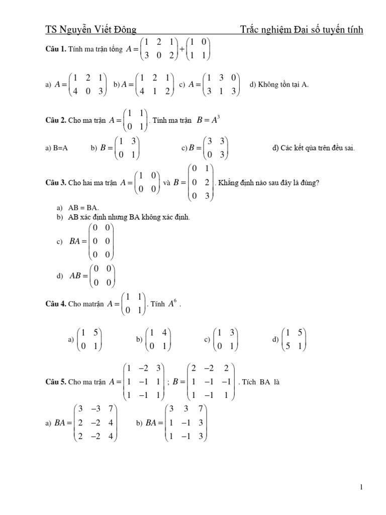 Dai So Tuyen Tinh Nguyen Viet Dong Trac Nghiem Dai So Tuyen Tinh ...