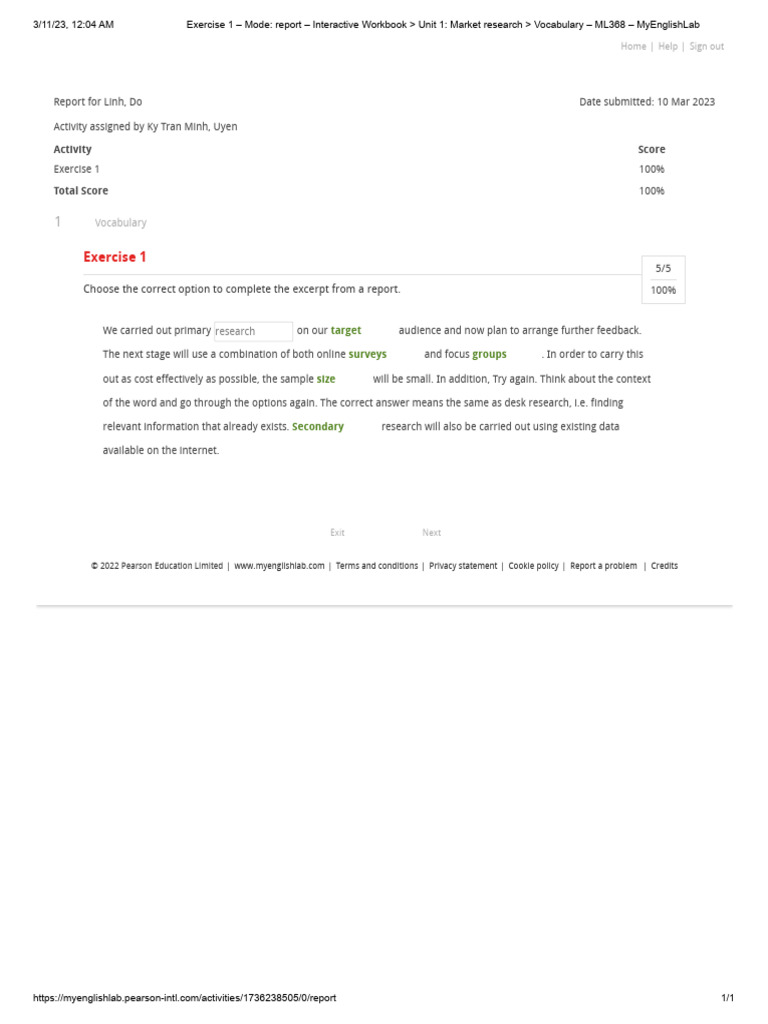 Exercise 1 - Mode - Report - Interactive Workbook - Unit 1 - Market ... Exercise 1 - Mode - Report - Interactive Workbook - Unit 1 - Market ...