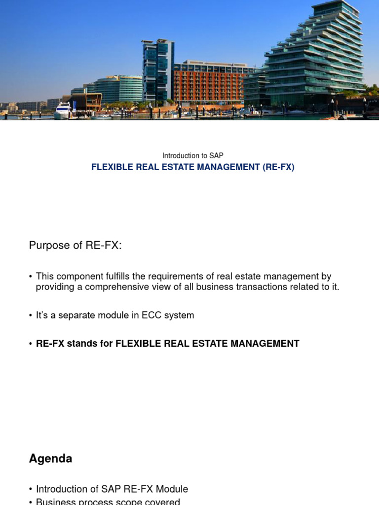 Overview of SAP RE-FX Module | PDF | Finance & Money Management | Law