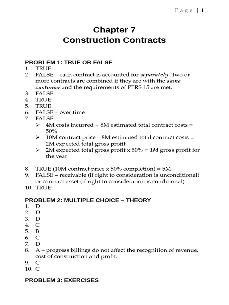Chapter 7 Construction Contracts 2021 Edition | PDF