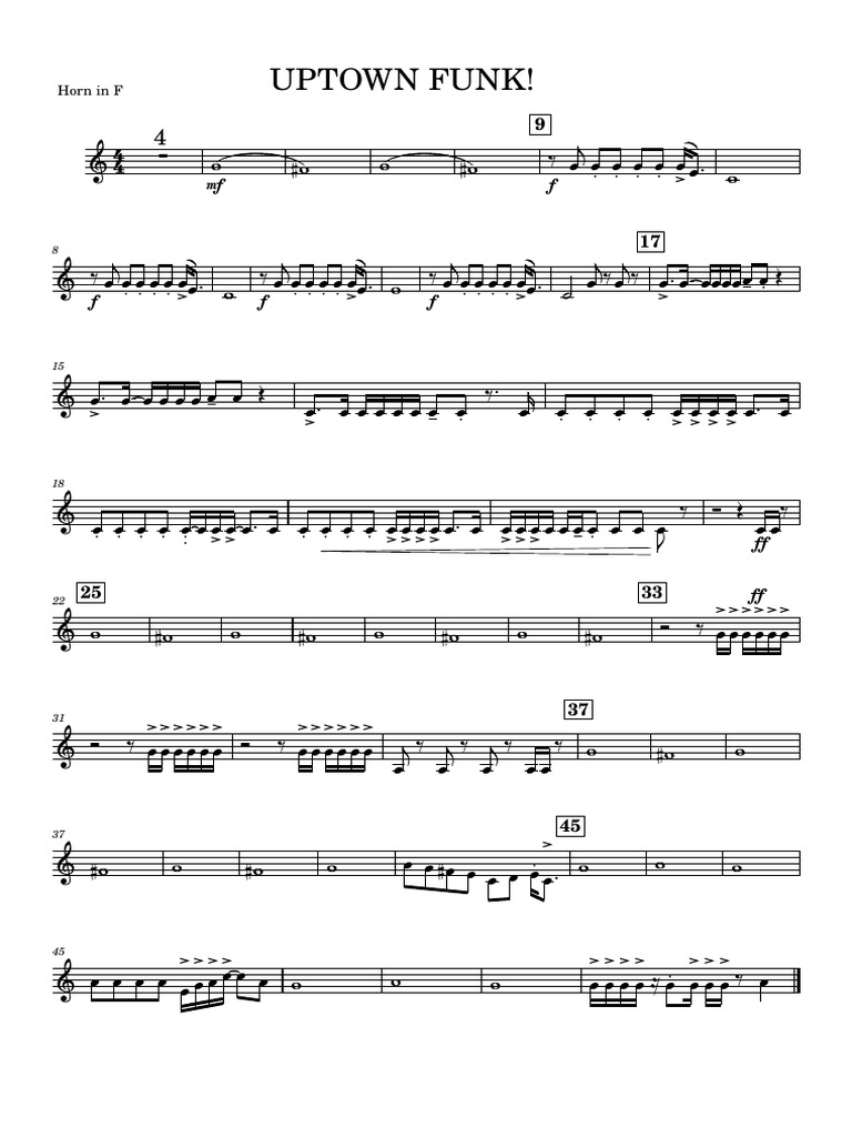 Uptown Funk - HornF | PDF