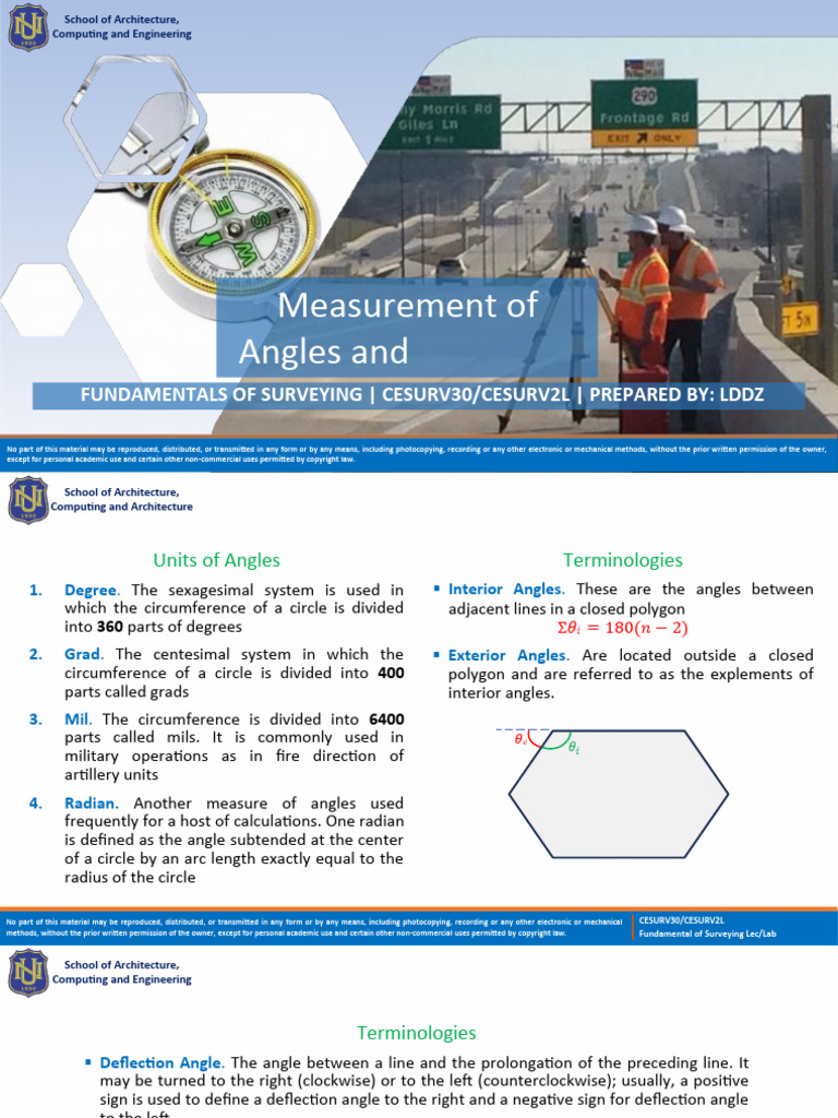 CESURV30 - Topic 06 - Measurement of Angles and Directions | PDF