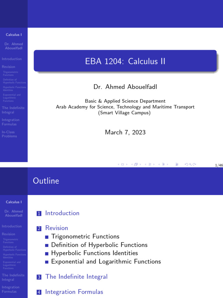 Lecture1 Calculus 2 | PDF