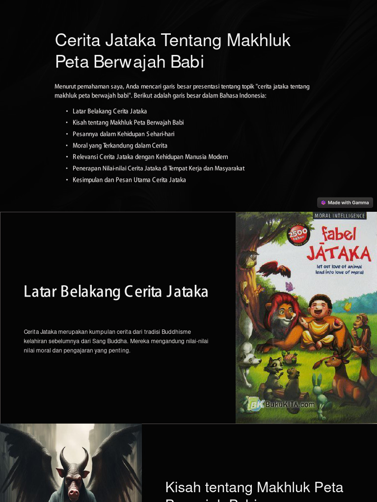 Cerita Jataka Tentang Makhluk Peta Berwajah Babi (1) | PDF