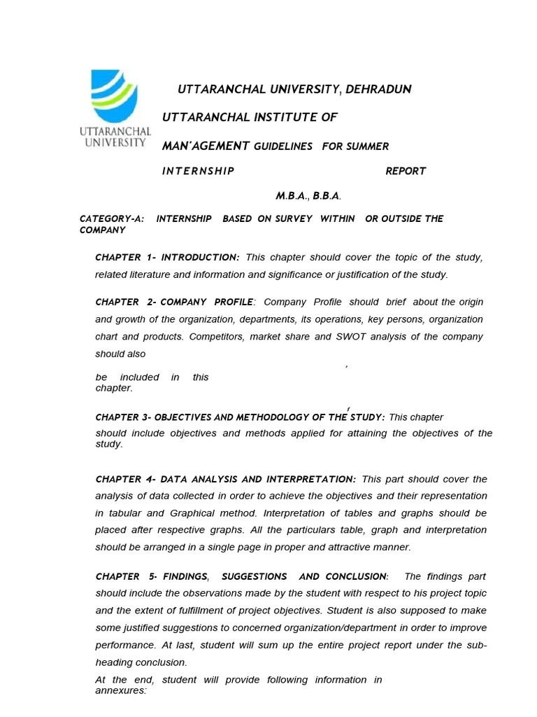 Summer Internship Report Guidelines | PDF | Experience | Methodology