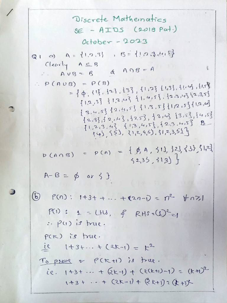 DM Ans Key (CS Aids) | PDF