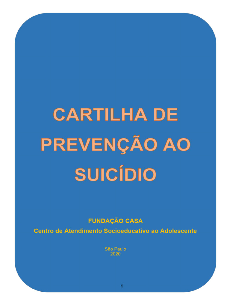 Cartilha Prevencao Suicidio | PDF | Suicídio | Adolescência