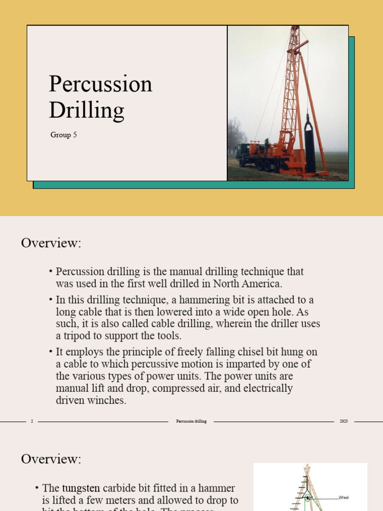 Percussion Drilling | PDF | Drilling | Drill