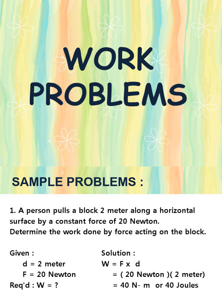 WORK PROBLEMS | PDF