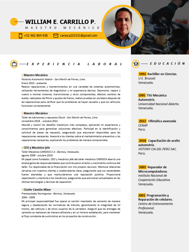 CV Carrillo William | PDF